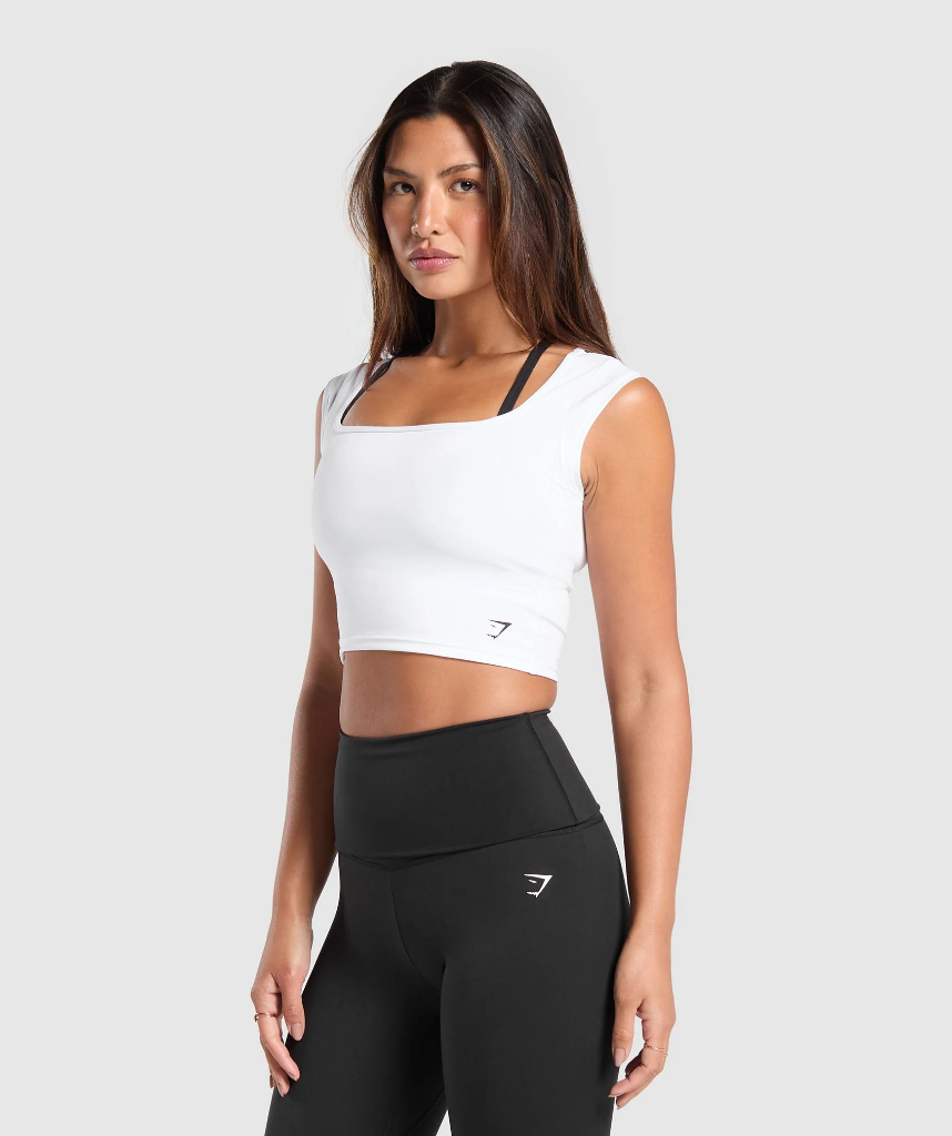 Gymshark Everyday C&S Trend Crop Top - White - XS | WEARTRENDSCR